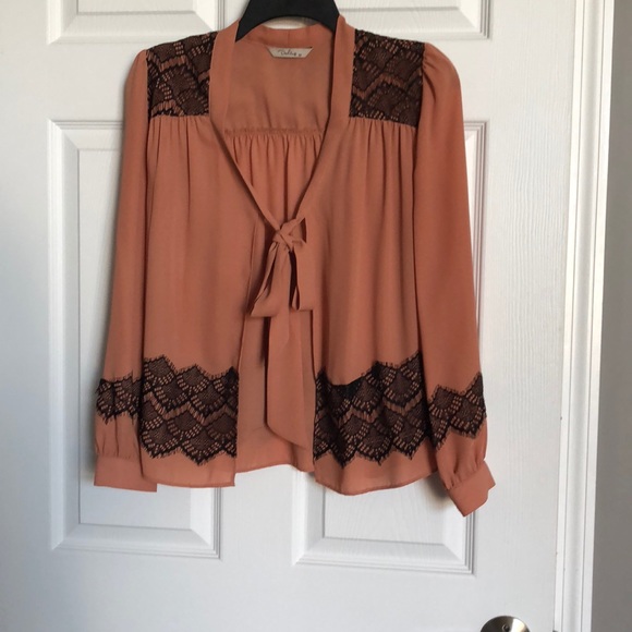 Darling | Tops | Copy Nwot Beautiful Cardigan Blouse With Lace | Poshmark
